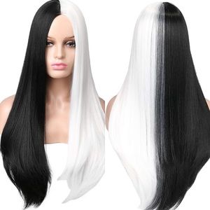 Fashiondeityshair | Hair | 22 Black White Split Dye Full Cap Wig New ...